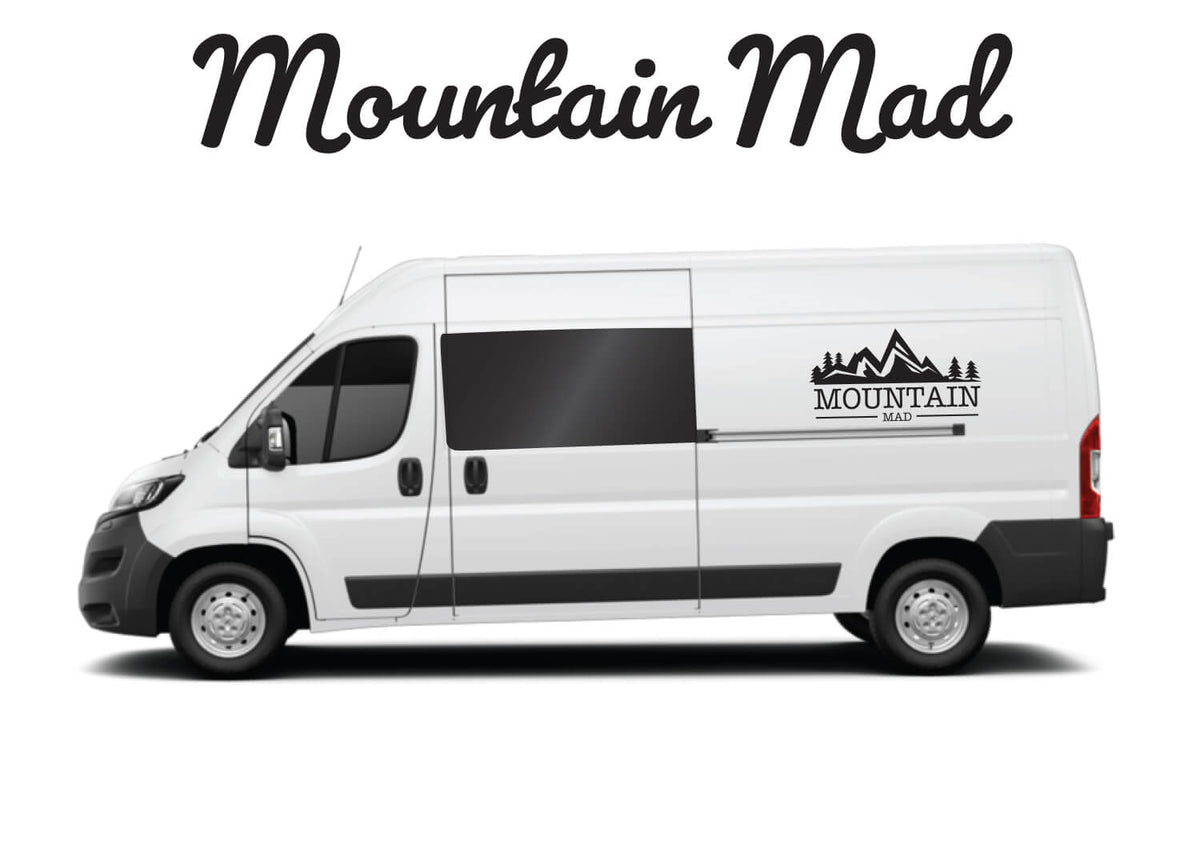 Mountain Mad Vinyl Decal Logo Camper Van Graphic Sticker – Leisure Graphics