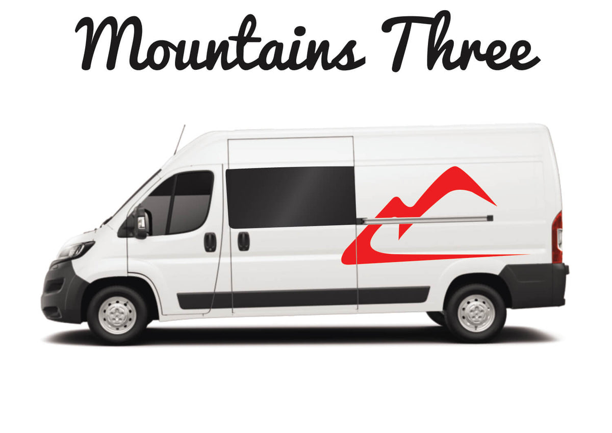 Mountains Three Logo Decal Camper Van Graphic Sticker – Leisure Graphics